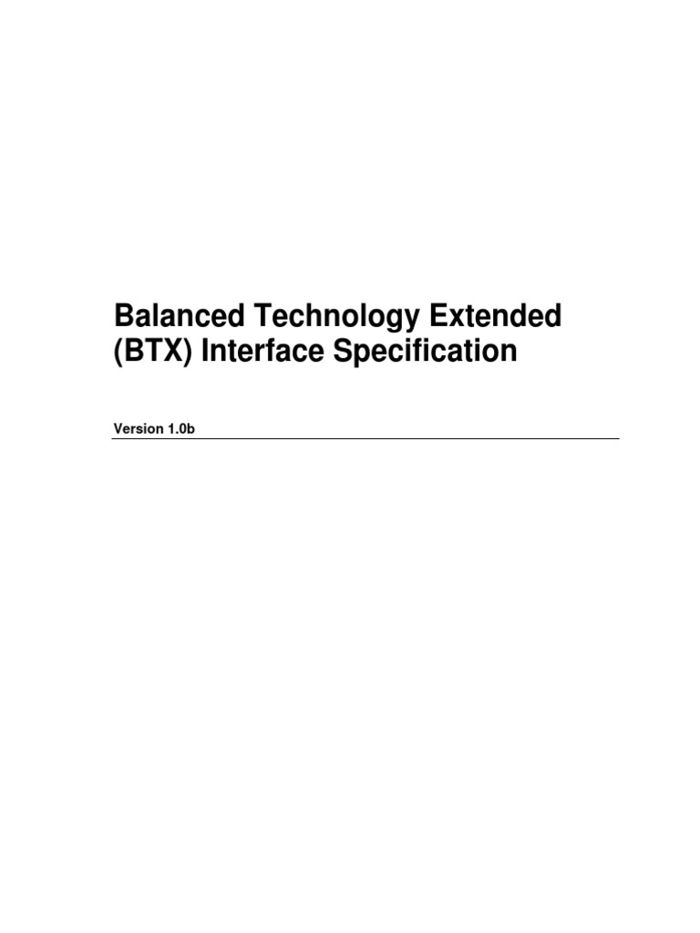 BTX Specification v1.0b | PDF | Computer Architecture | Computer Science