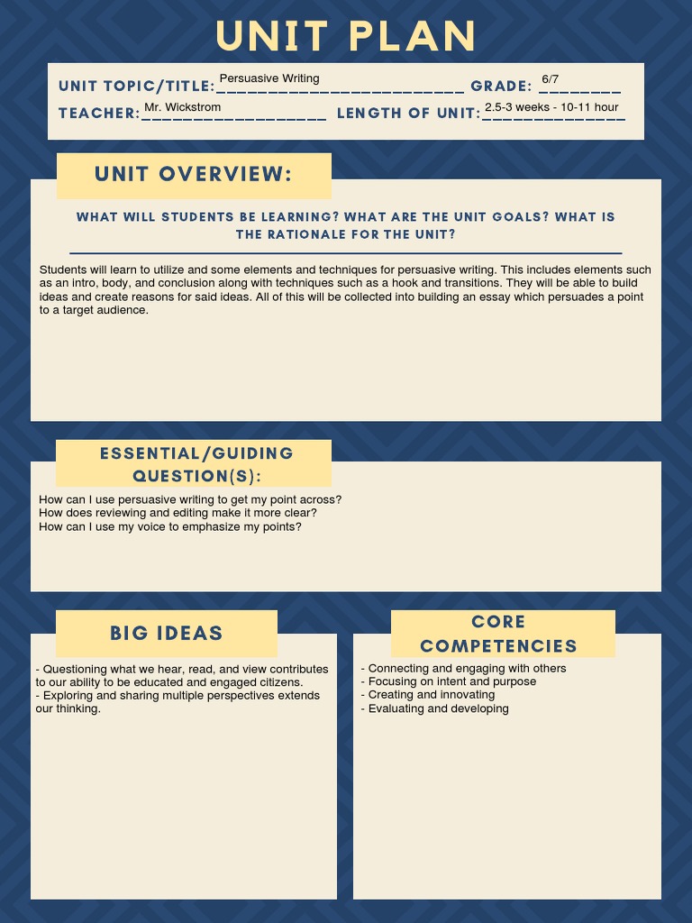 La - 200 - Persuasive Writing Unit Plan | PDF | Essays | Persuasion