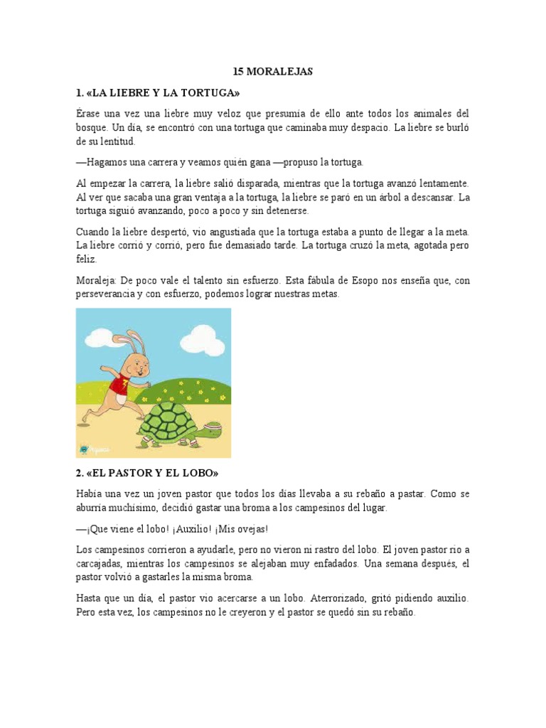 15 Moralejas | PDF | Fábula | Hormiga