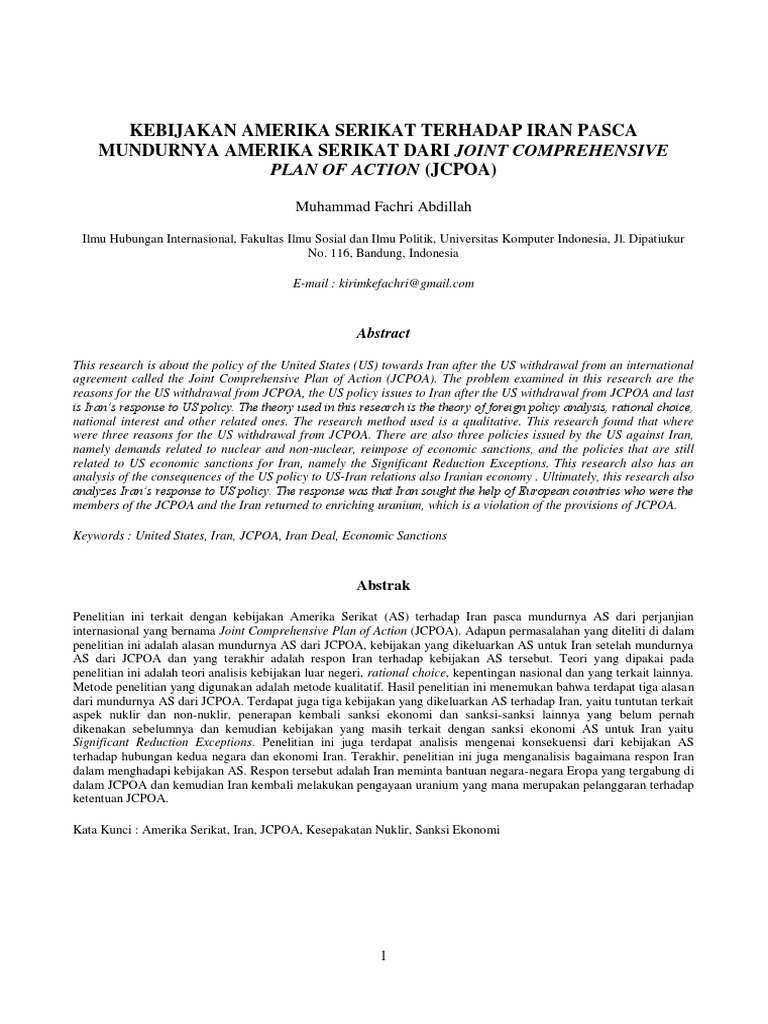 UNIKOM - Muhammad Fachri Abdillah - Jurnal | PDF | Sanctions Against ...