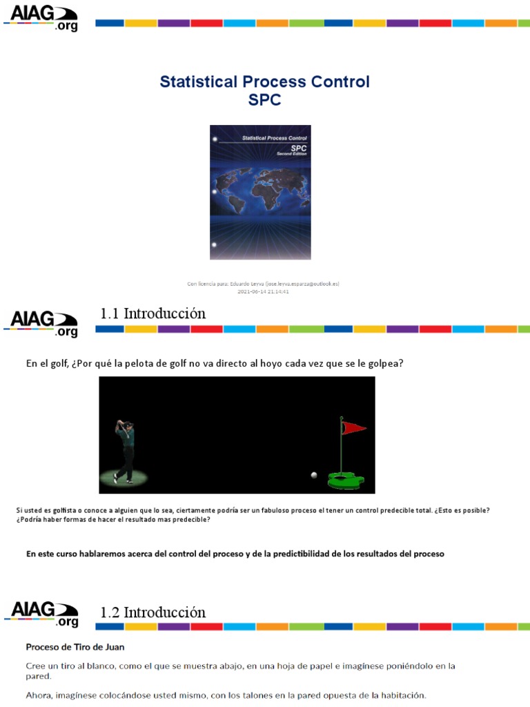 Control Estadístico de Procesos en SPC | PDF | Desviación Estándar