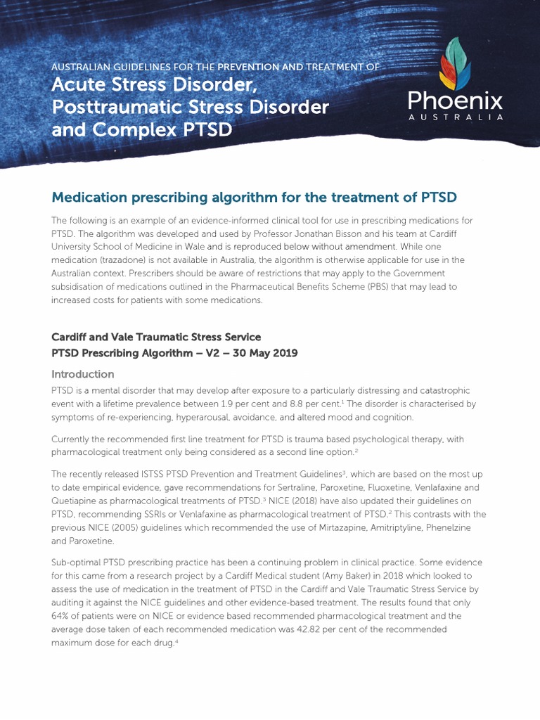 PTSD Medication Prescribing Algorithm | PDF | Selective Serotonin ...