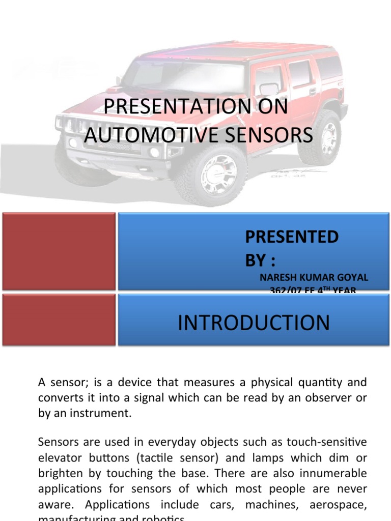 Presentation On Automotive Sensors: Presented BY | PDF | Anti Lock ...