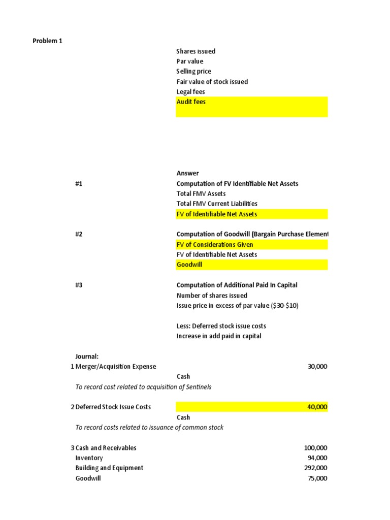 Advanced Financial Accounting Quiz | PDF | Debits And Credits ...