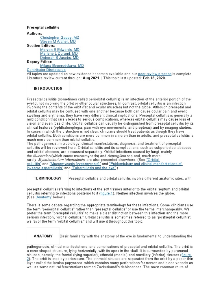 An Insightful Overview: Preseptal Cellulitis - Etiology, Presentation ...