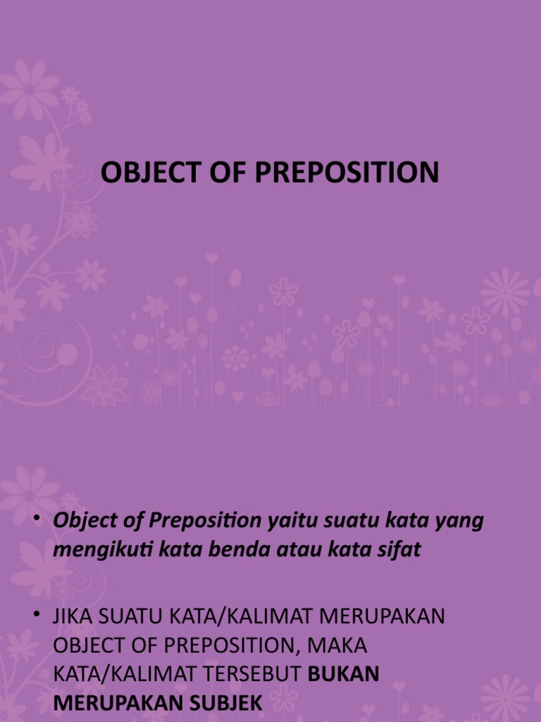 Object of Preposition | PDF