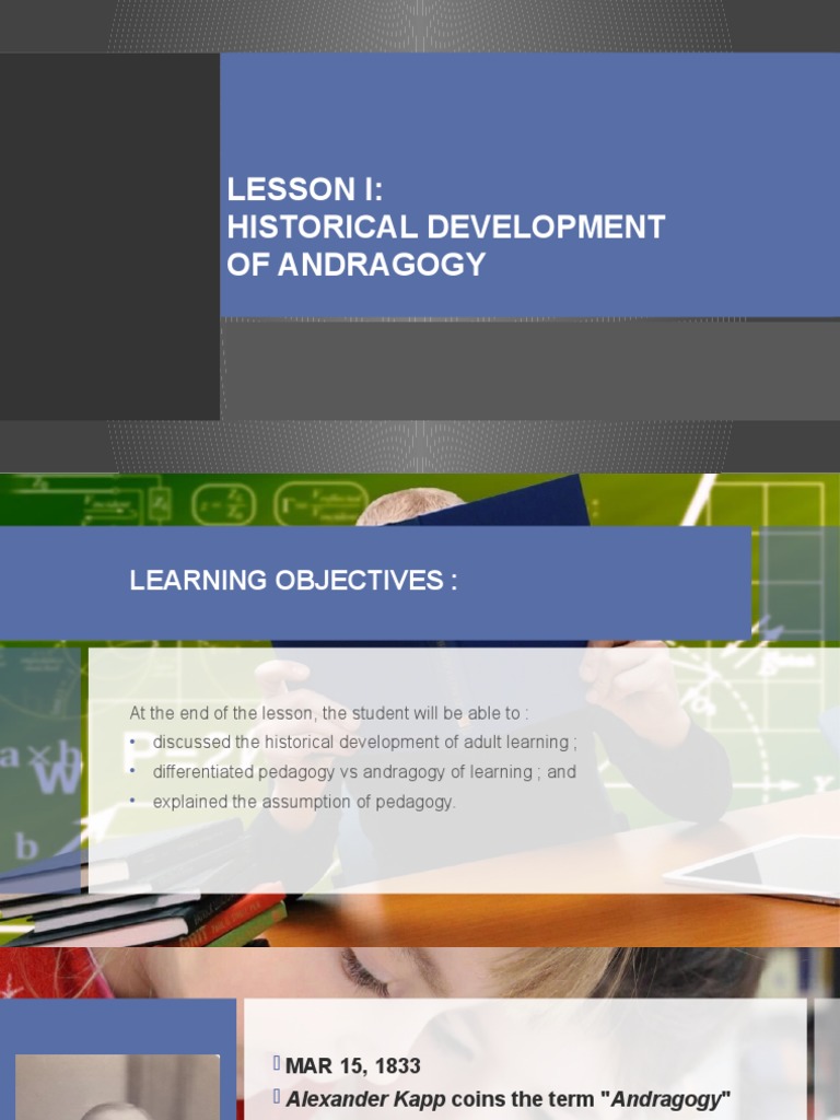 Lesson I: Historical Development of Andragogy | PDF | Pedagogy | Learning
