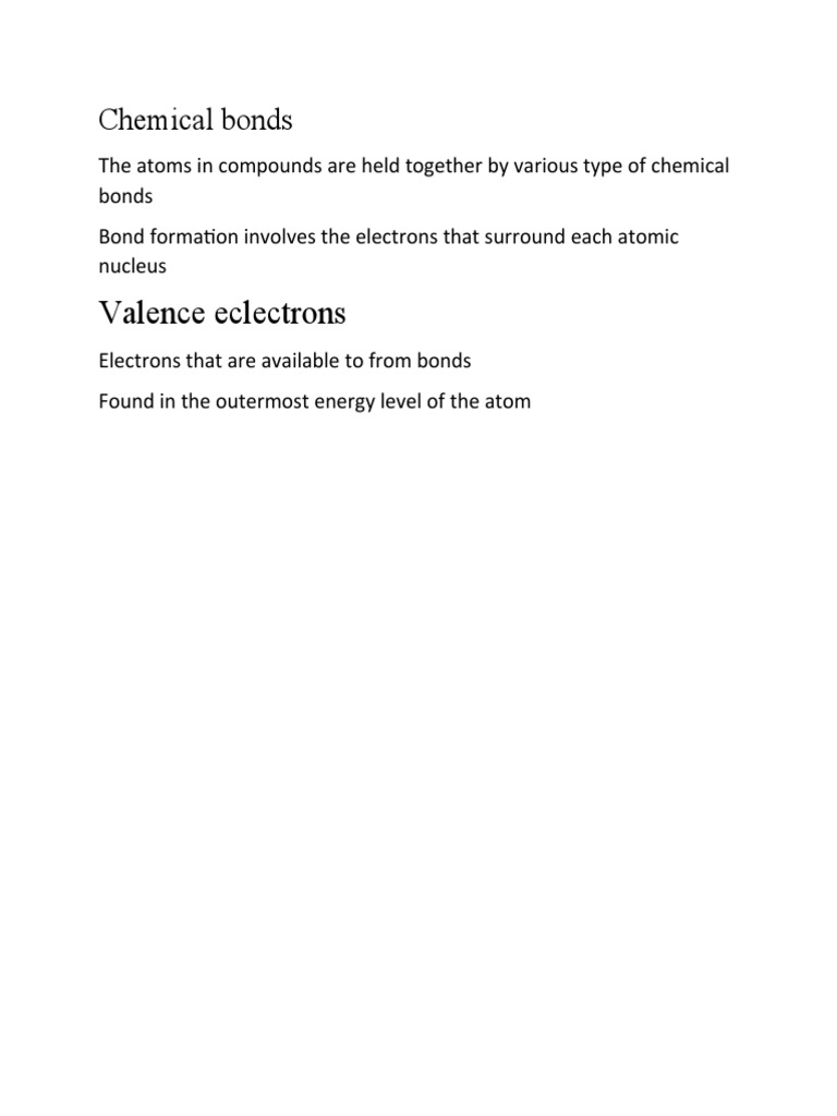 Chemical Bonds | PDF