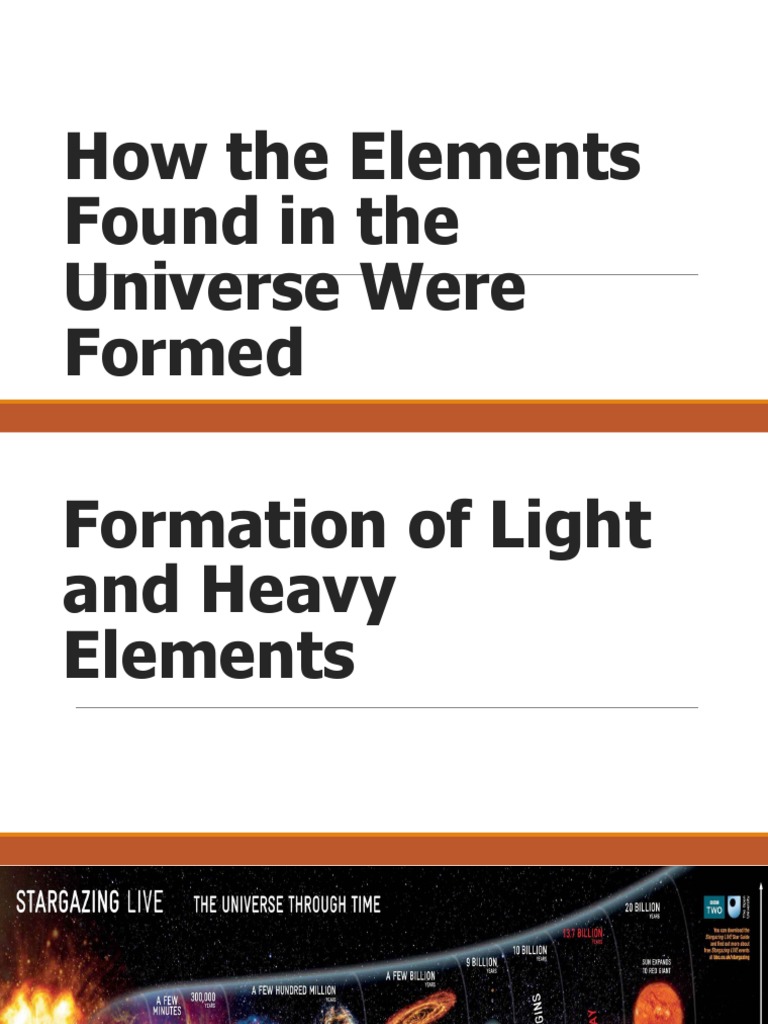 Formation of Elements in the Universe | PDF | Chemical Elements ...