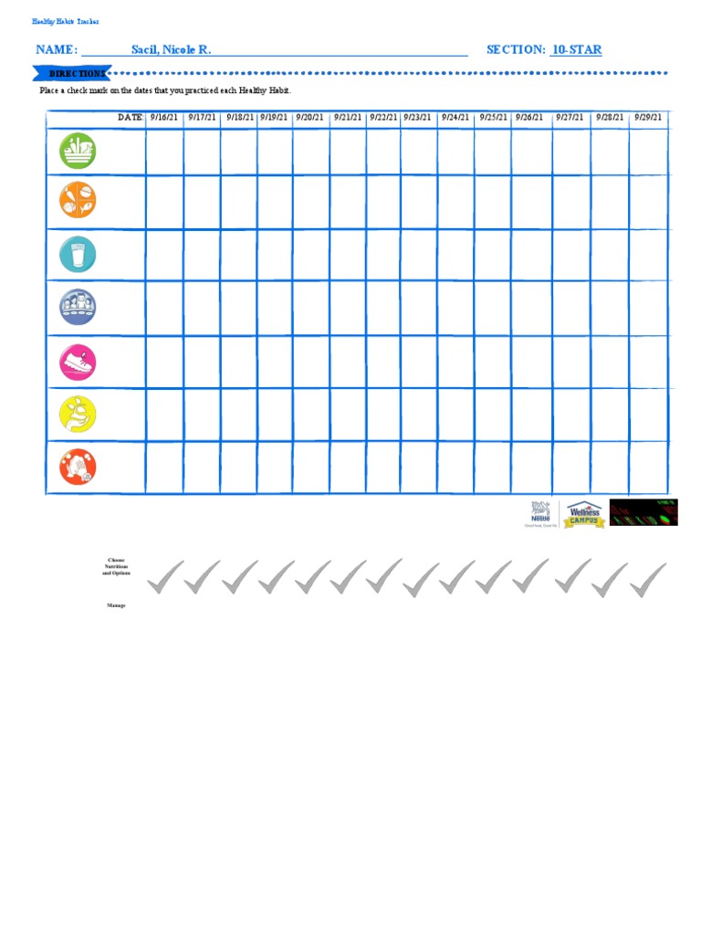 Healthy Habits Tracking Guide | PDF | Drink | Health Sciences
