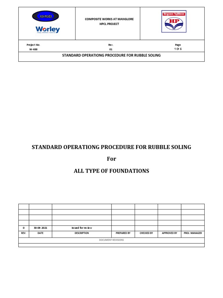 Procedure For Rubble Soling | PDF | Concrete | Foundation (Engineering)