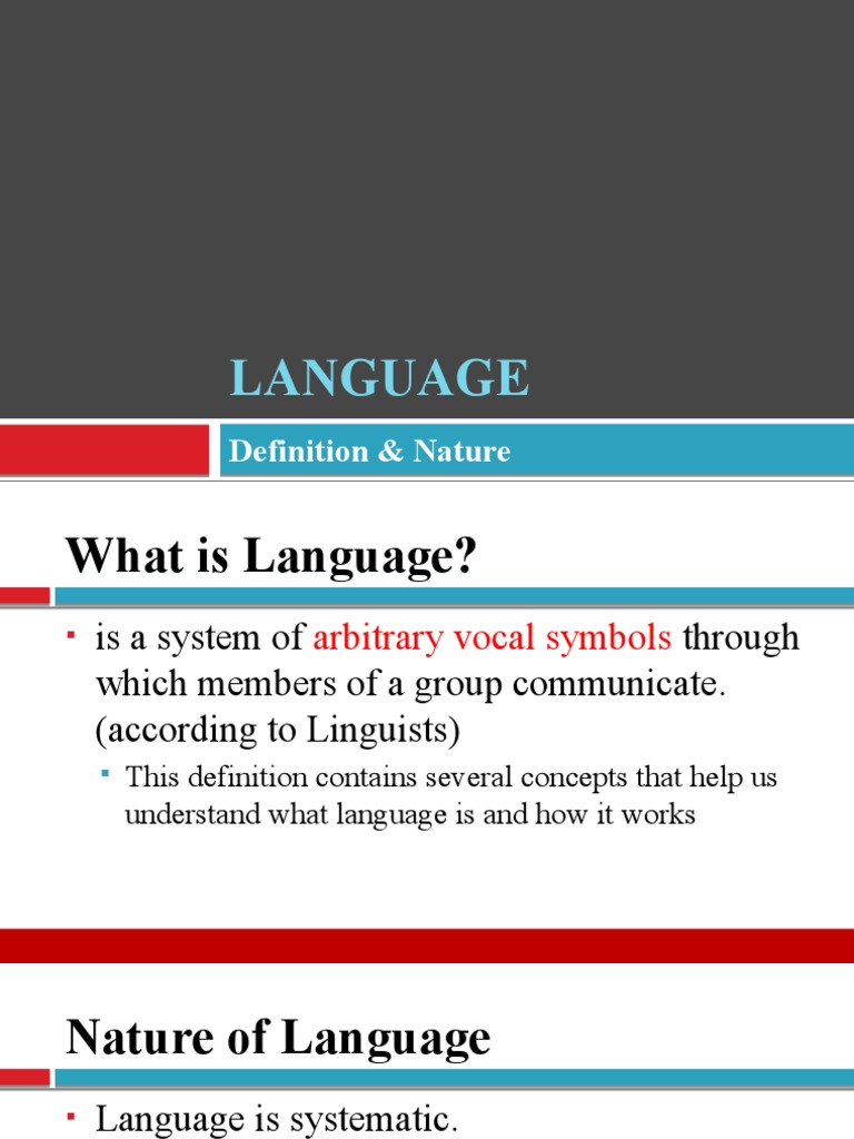 Definition and Nature of Language | PDF