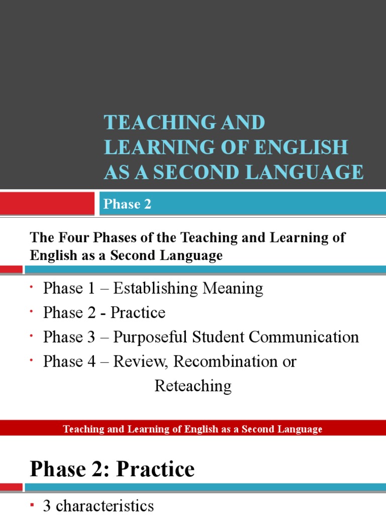Phases of The Teaching and Learning of The Eng Lang 2 | PDF | Second ...