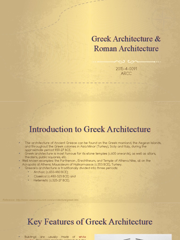 Overview of Greek and Roman Architecture | PDF | Column | Vault ...