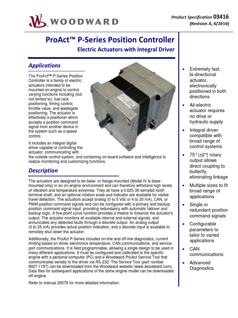 Proact™ P-Series Position Controller: Applications | PDF | Actuator ...