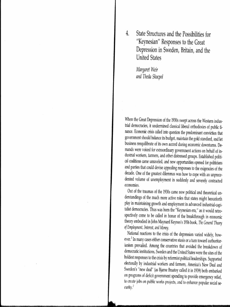 WEIR e SKOCPOL 1985 - State Structures | PDF | Keynesian Economics ...