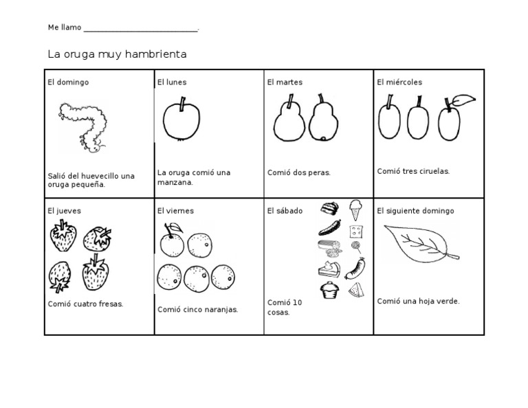La Oruga Muy Hambrienta - Historia - 8 - Dias | PDF