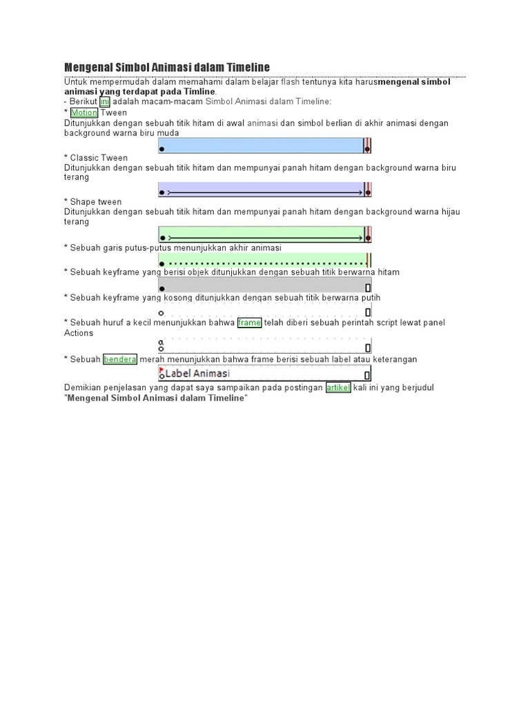 Simbol Animasi di Timeline Flash | PDF