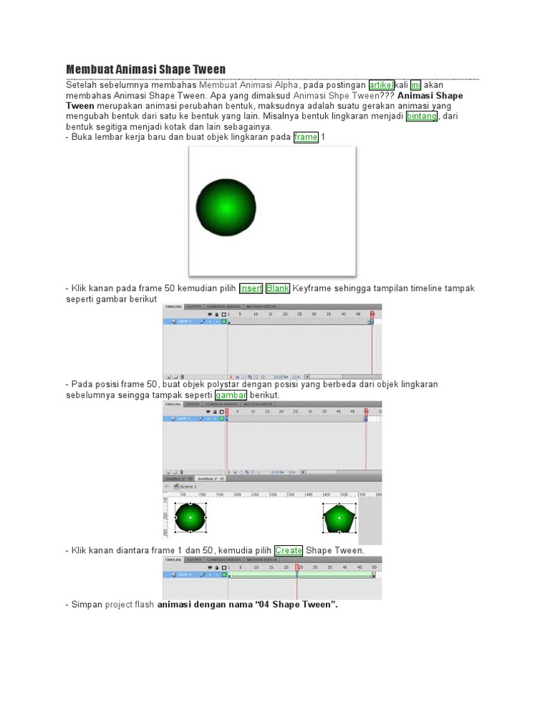 08-Membuat Animasi Shape Tween | PDF