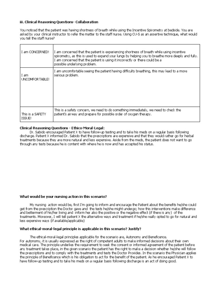Iii. Clinical Reasoning Questions-Collaboration | PDF | Aspirin ...