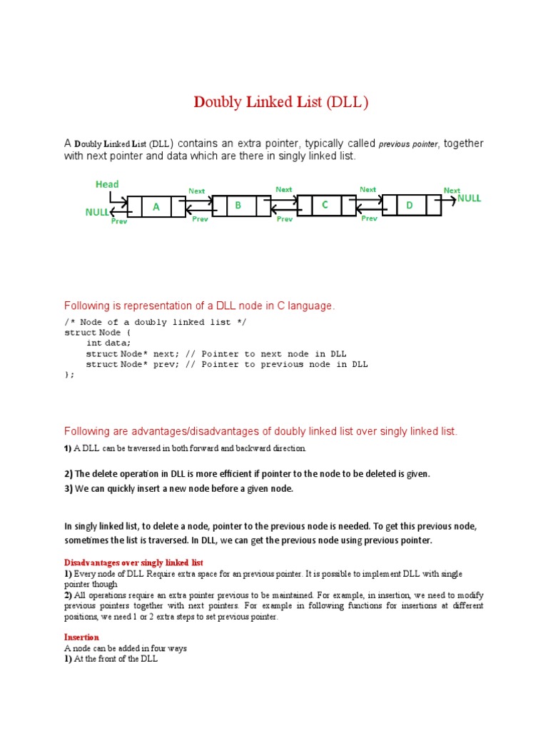 Doubly Linked List Pdf Pointer Computer Programming Software Development
