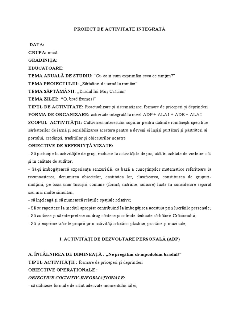 Proiect Ai O Brad Frumos Pdf