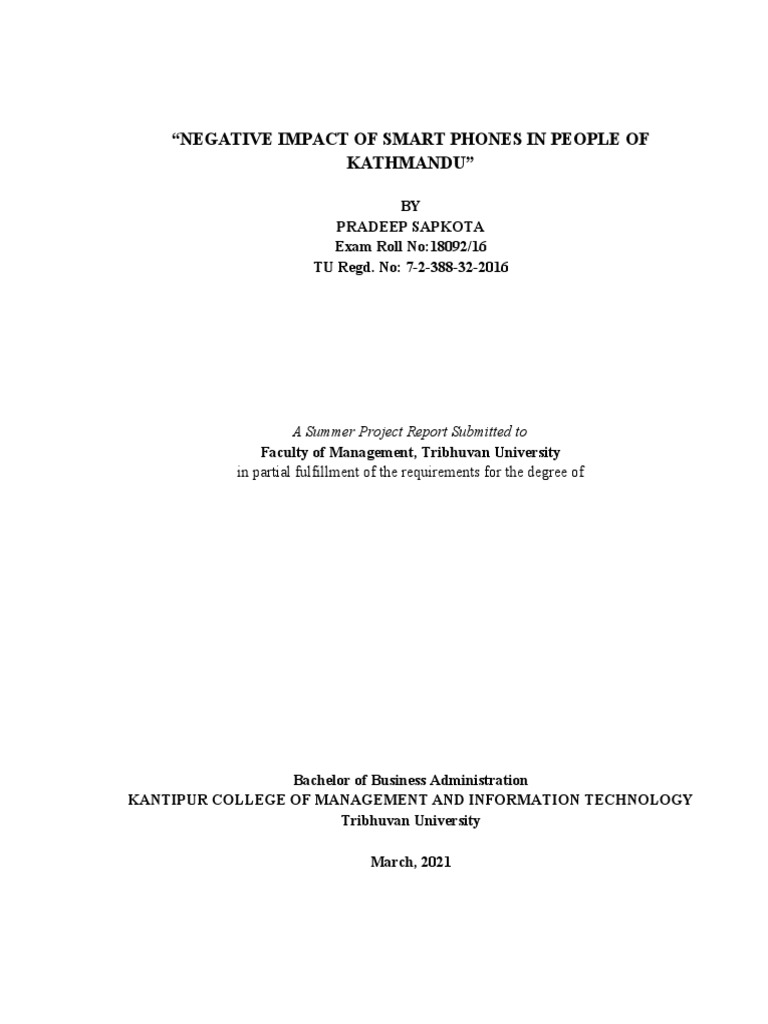 Negative Impact of Smartphones | PDF | Mobile Device | Mobile Phones