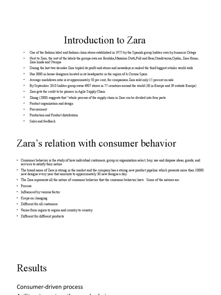 Introduction To Zara | PDF