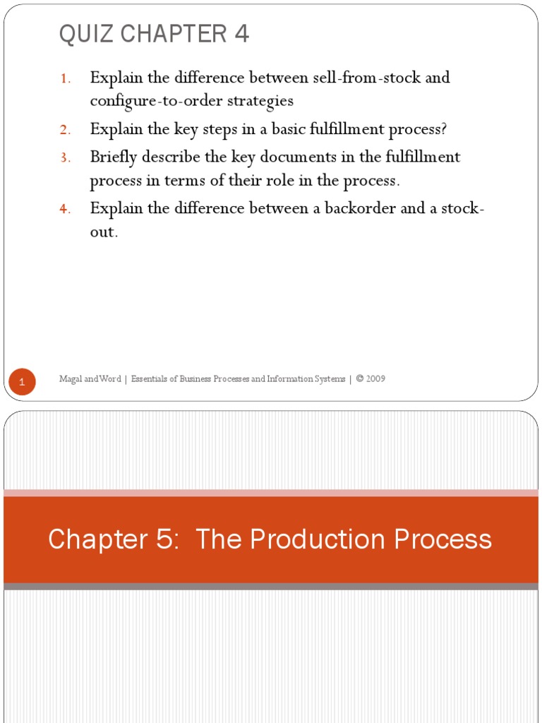 Quiz Chapter 4: Magal and Word - Essentials of Business Processes and ...