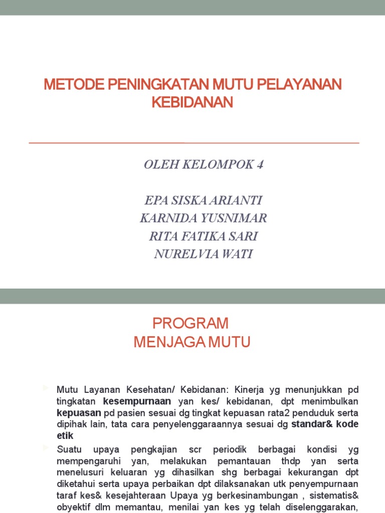 KLP 4 Mutu Pelayanan | PDF