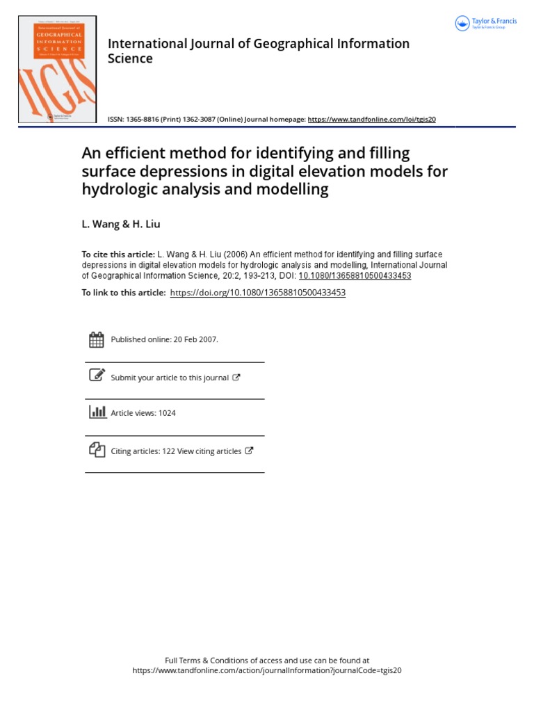 An Efficient Method For Identifying and Filling Surface Depressions in ...