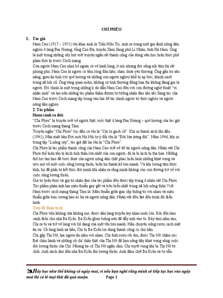 Chí Phèo Ptich | PDF