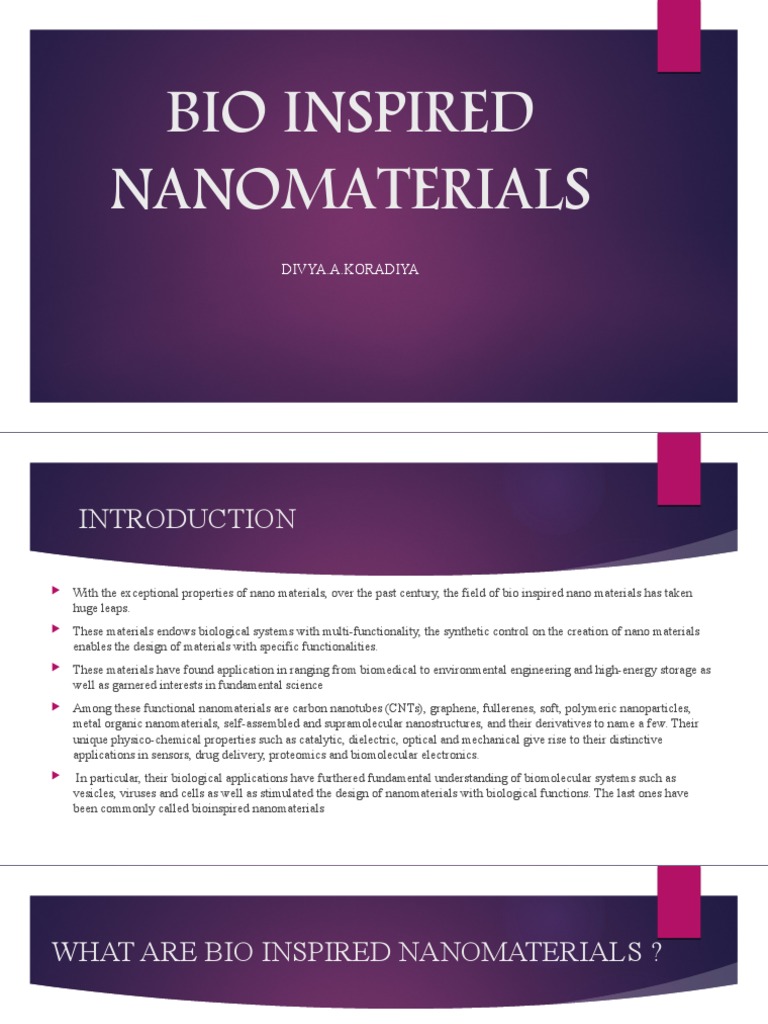 Bio Inspired Nanomaterials | PDF | Nanotechnology | Nanomaterials