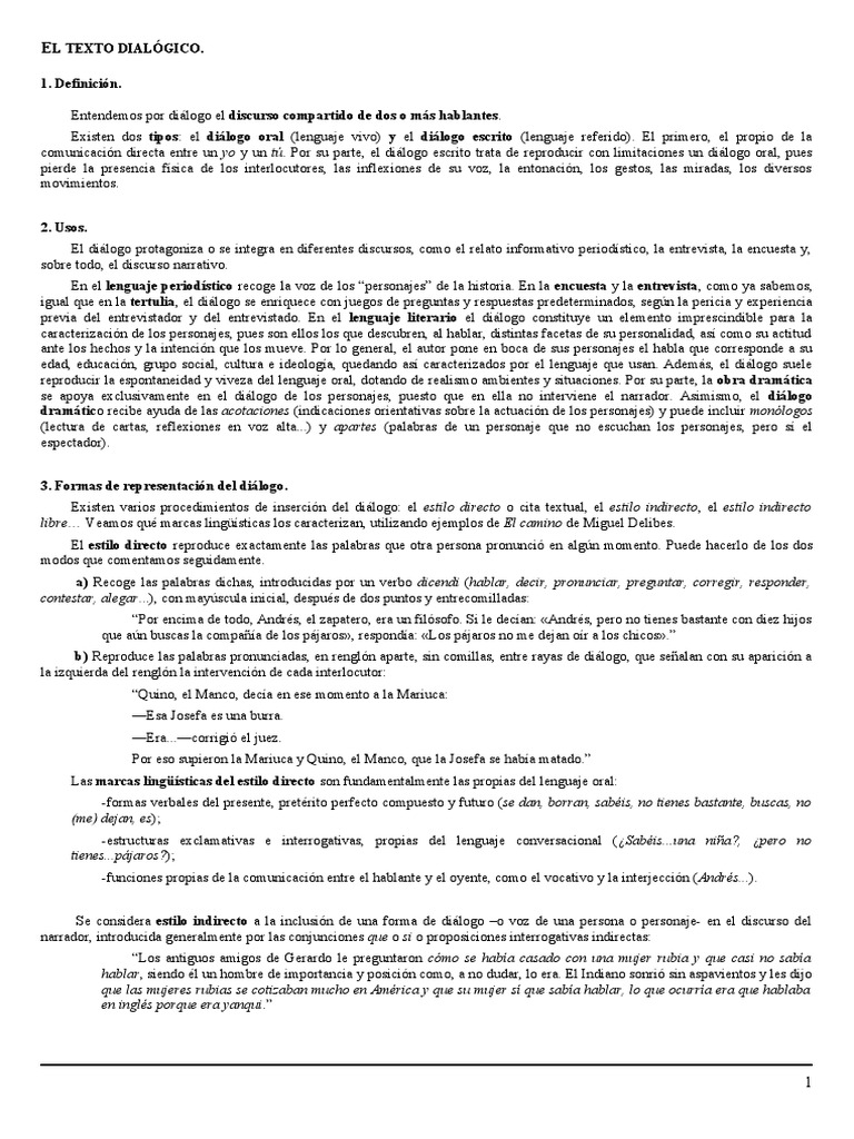 El Texto Dialógico | PDF | Comunicación humana | Lingüística