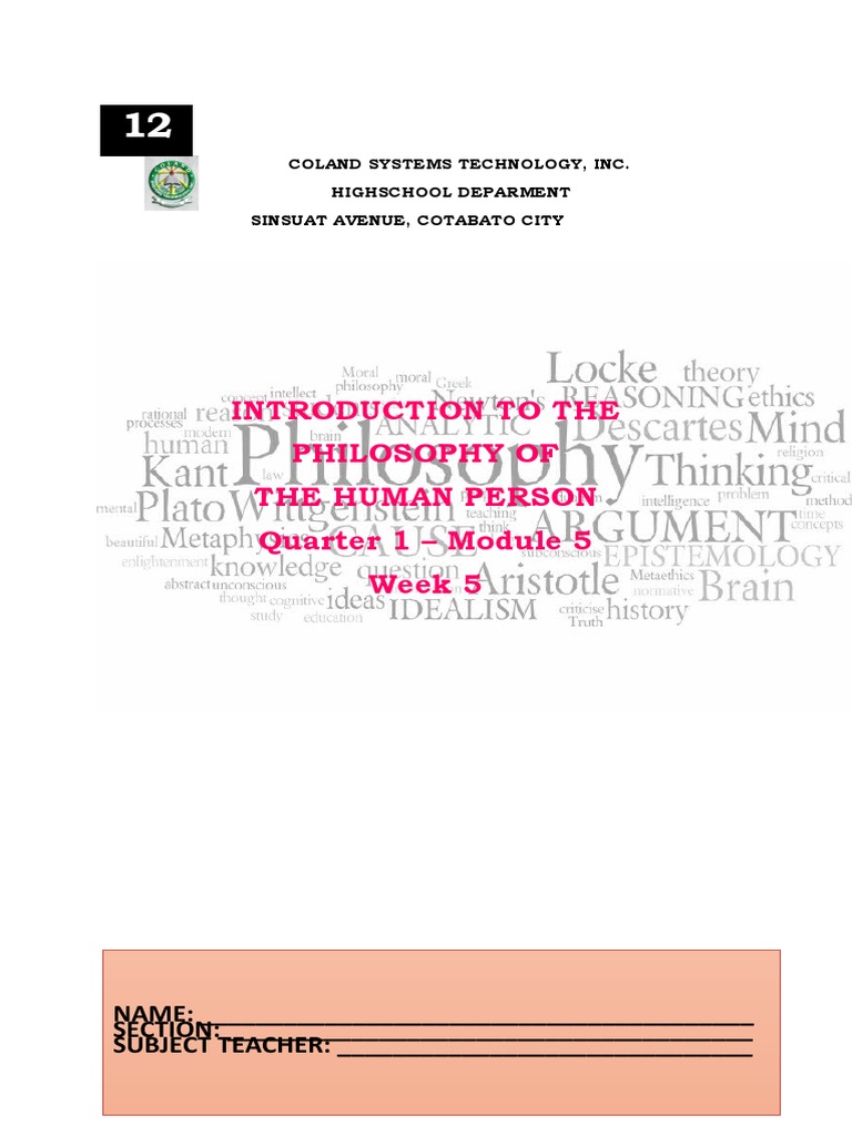 Introduction To The Philosophy of The Human Person Quarter 1 - Module 5 ...