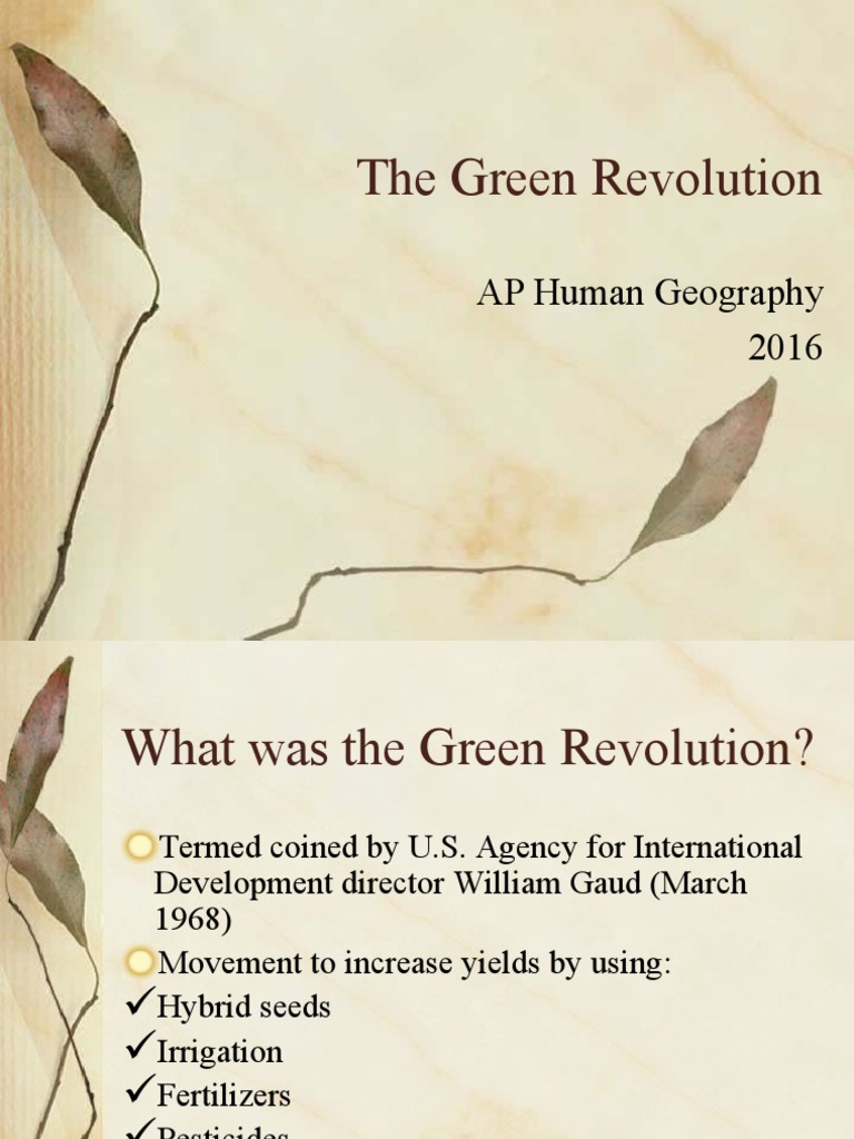The Green Revolution: AP Human Geography 2016 | PDF | Green Revolution ...