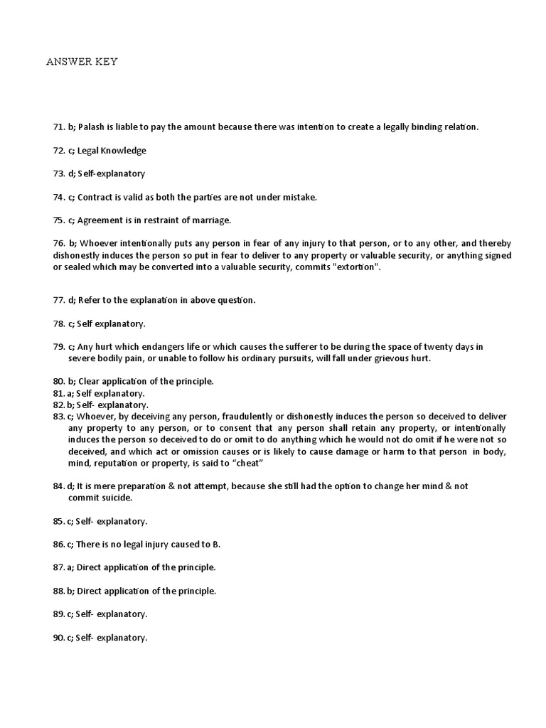 ANSWER KEY REVIEW | PDF