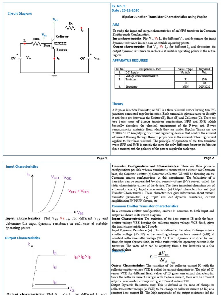 Simulation Transistor Characteristics | PDF | Bipolar Junction ...