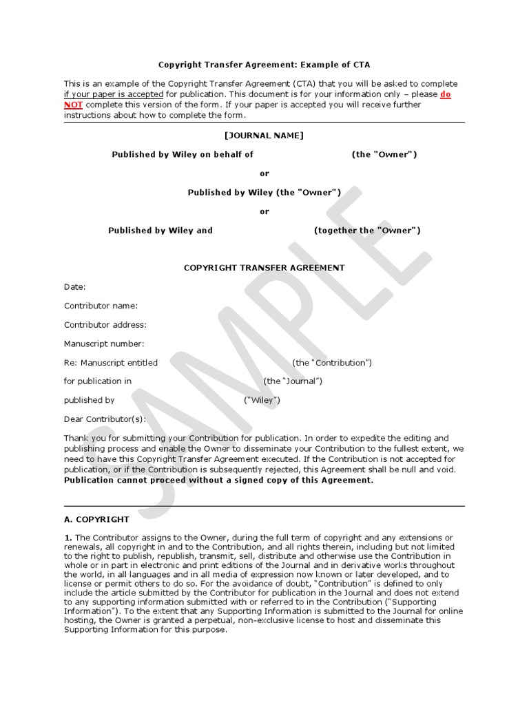 Copyright Transfer Agreement Template | PDF | Copyright | Privacy
