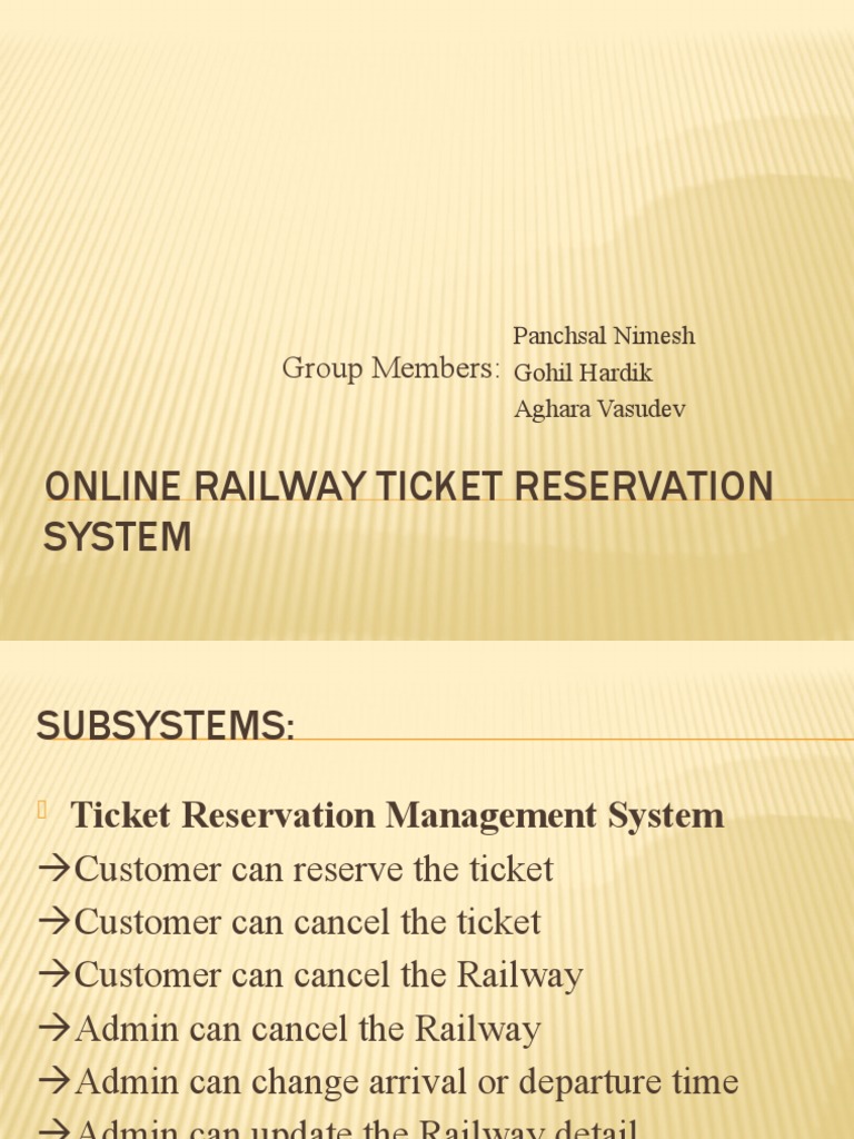 Online Railway Ticket Reservation System | PDF | Unified Modeling Language | Software Development