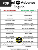Normal English Vs Advance English | PDF