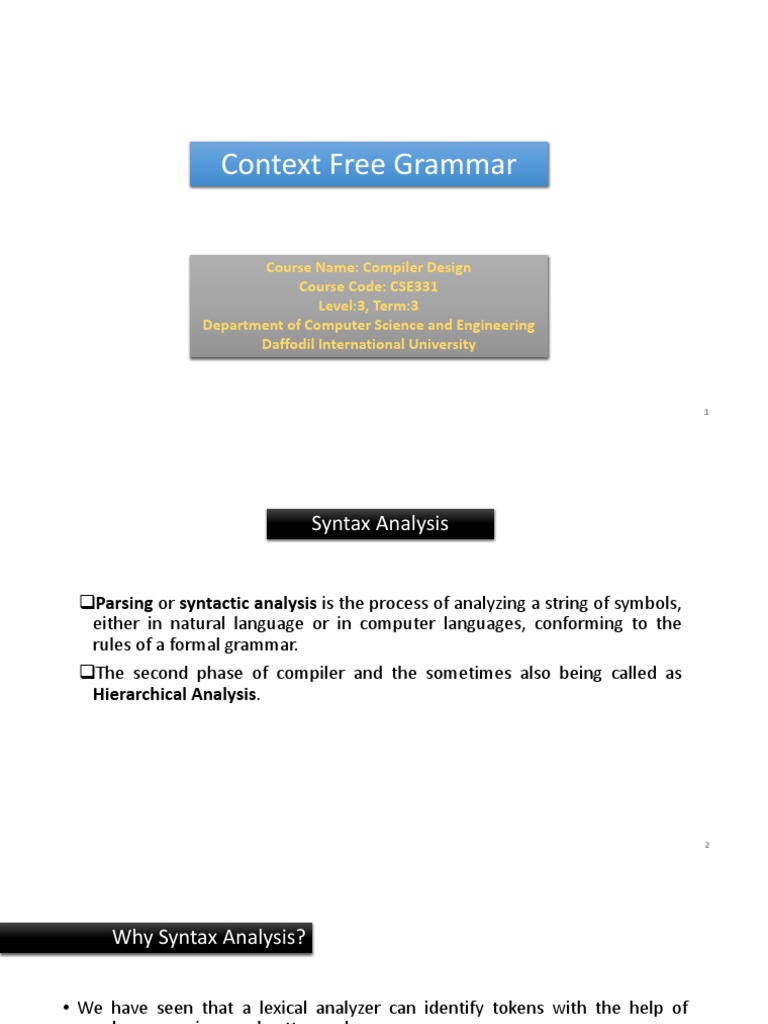 3a. Context Free Grammar | PDF | Parsing | Metalogic