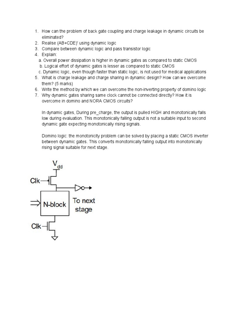 Dynamic Logic | PDF | Logic Gate | Cmos