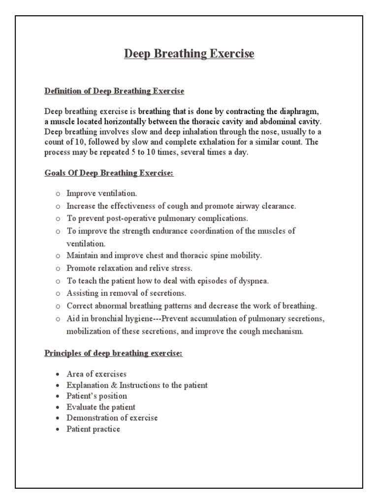 Deep Breathing Exercise | PDF | Breathing | Abdomen