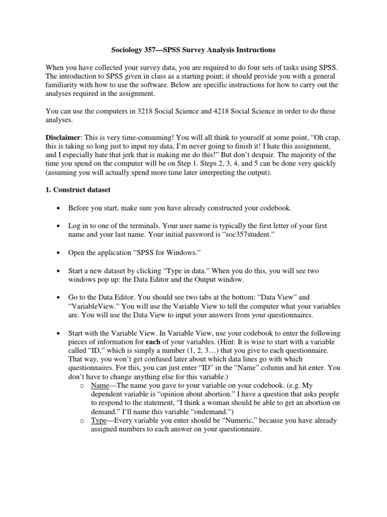 Analyzing Survey Data Using SPSS: A Step-by-Step Guide to Descriptive ...