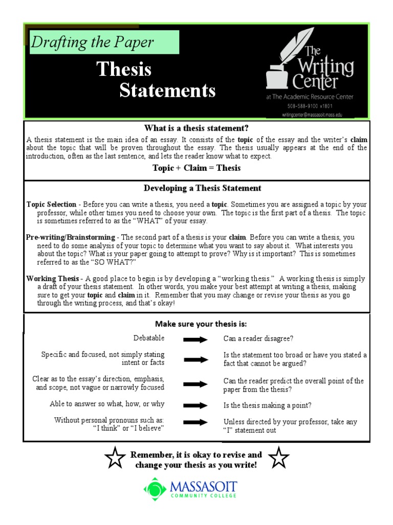 Crafting a Clear Thesis Statement | PDF | Essays | Thesis