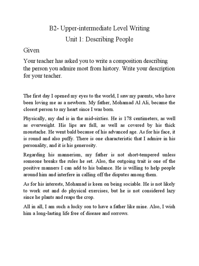 Describing My Admired Father | PDF
