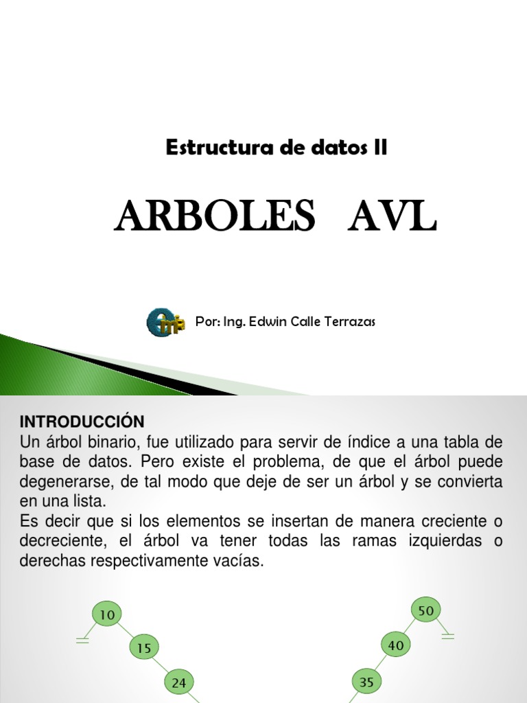 Estructura y Balanceo de Árboles AVL | PDF | Algoritmos y Estructuras ...