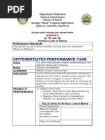 Performance Task in Science 7 | PDF | Rubric (Academic) | Concept