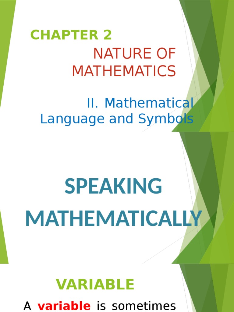 Nature of Mathematics: II. Mathematical Language and Symbols | PDF ...